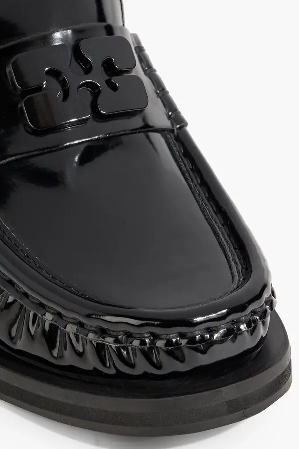 Ganni Patent Leather-Blend Loafers In Black - 50% Off  display picture 2