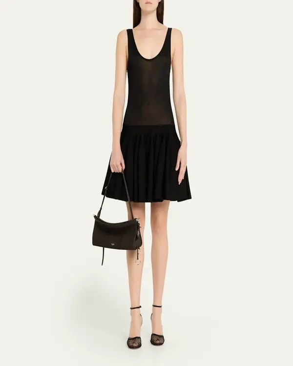 Alaïa Le Click Medium Suede Shoulder Bag - Anthracite