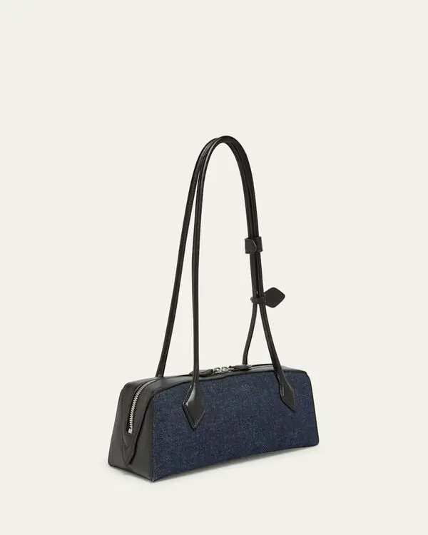 Alaïa Le Teckel Medium Shoulder Bag - 516 Bleu Denim
