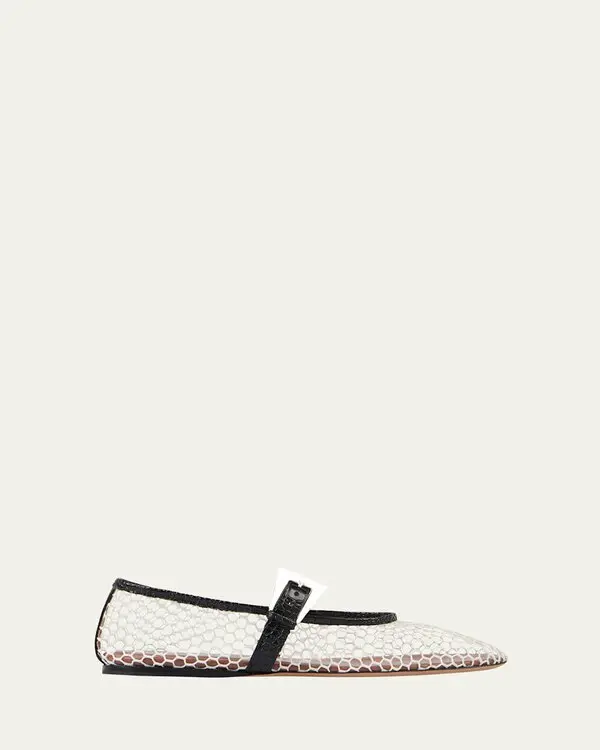 Paris Texas Sveva Net Ballerina Flats