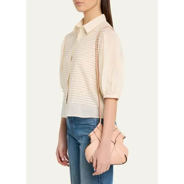 Ulla Johnson Charlotte Woven Leather Crossbody Bag - Tulip