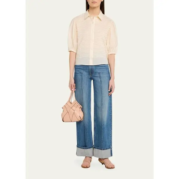 Ulla Johnson Charlotte Woven Leather Crossbody Bag - Tulip