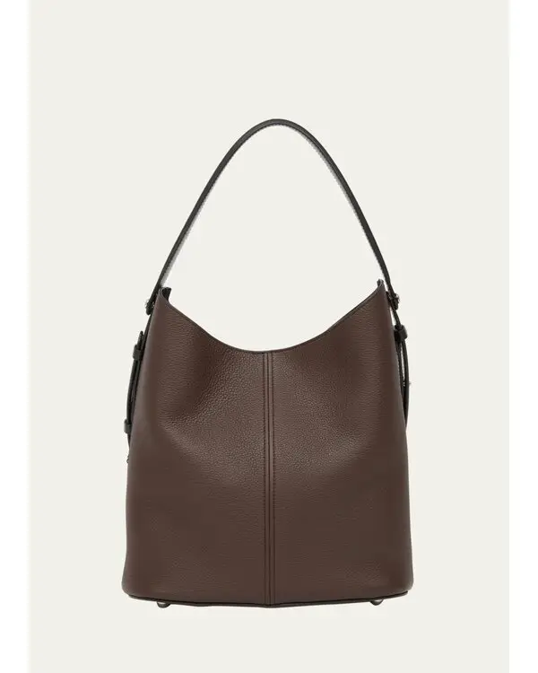 MAISON MARGIELA Dress-age Leather Hobo Bag - Walnut/black