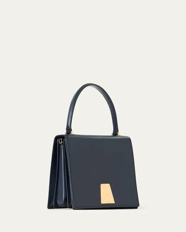 Akris Alice Flap Leather Crossbody Bag - Denim