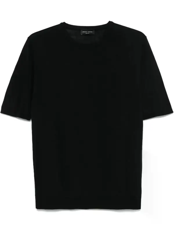 ROBERTO COLLINA Fine-knit T-shirt - Black