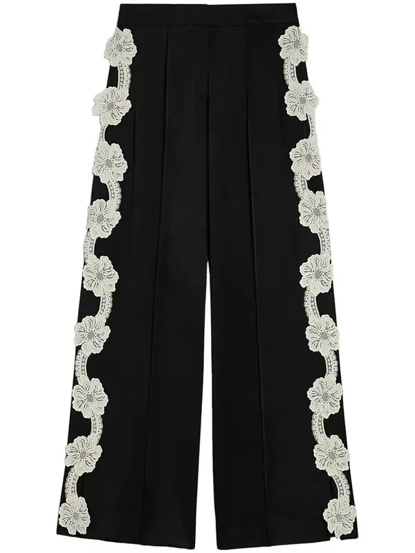 JIL SANDER Embroidered Trousers - Black
