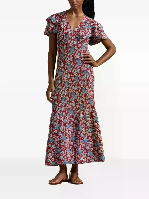 Polo Ralph Lauren Floral-print Silk Midi Dress
