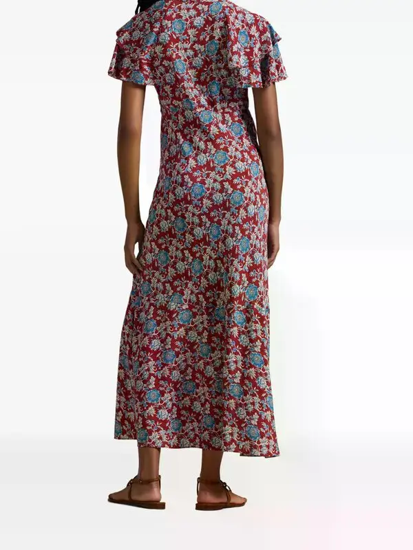 Polo Ralph Lauren Floral-print Silk Midi Dress