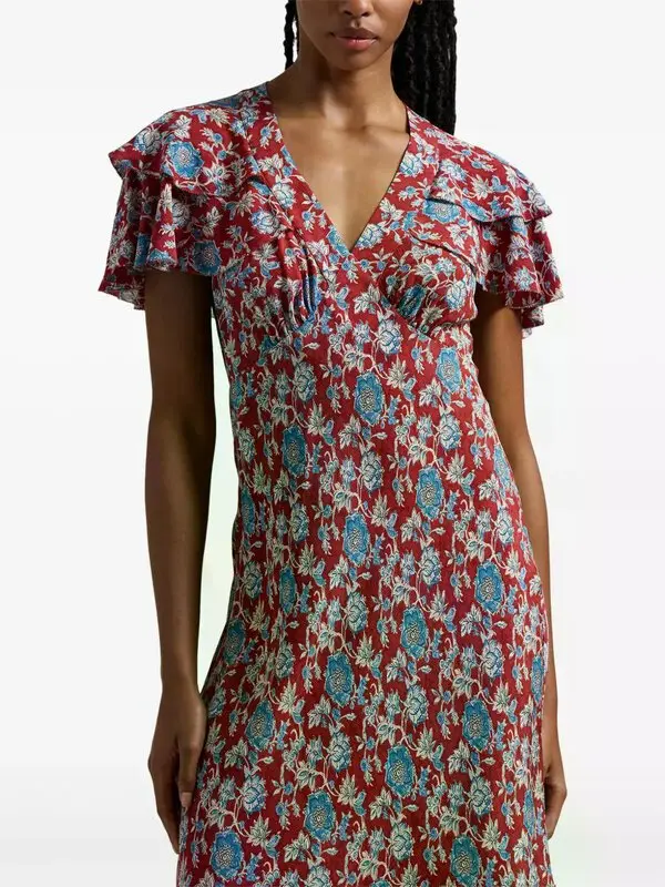Polo Ralph Lauren Floral-print Silk Midi Dress