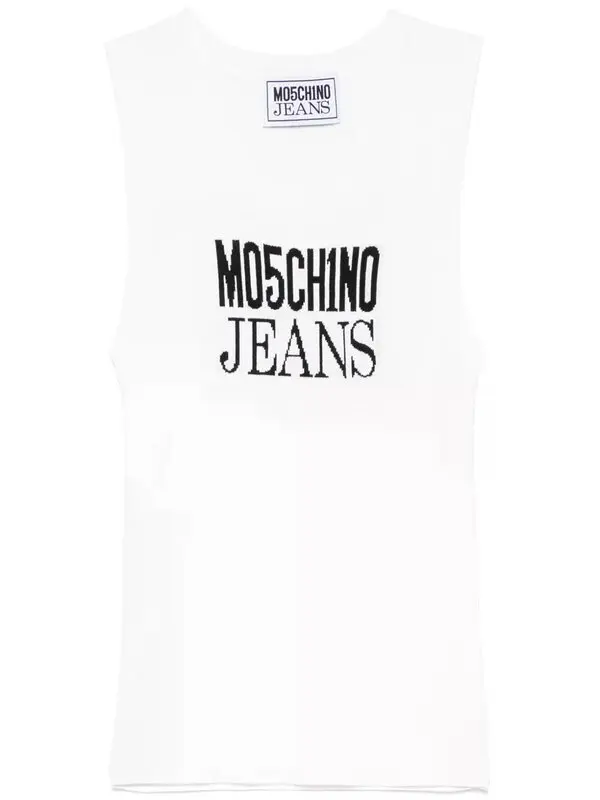 Moschino Logo-jacquard Tank Top - White