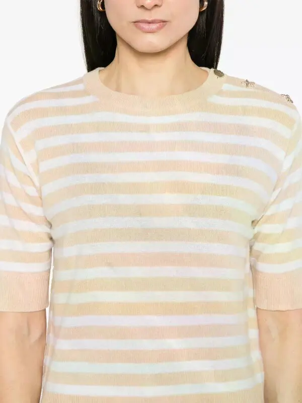 ALLUDE Striped T-shirt