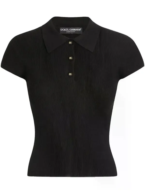 Dolce & Gabbana Ribbed Polo Top