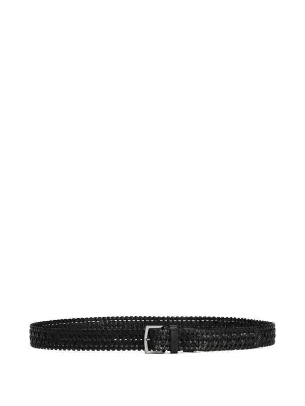 Dolce & Gabbana Woven Leather Belt - Black