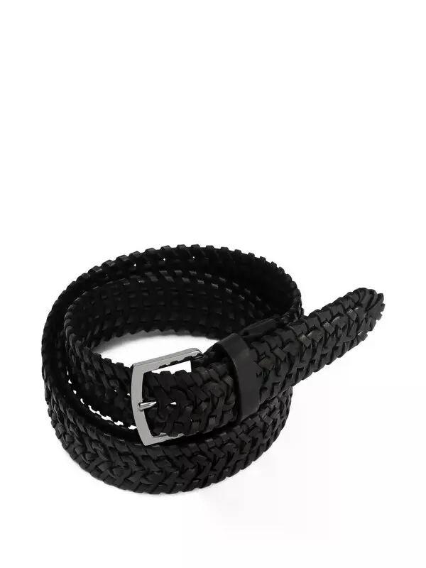 Dolce & Gabbana Woven Leather Belt - Black