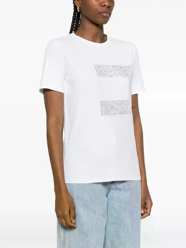 Elisabetta Franchi Voile-logo Jersey T-shirt - White
