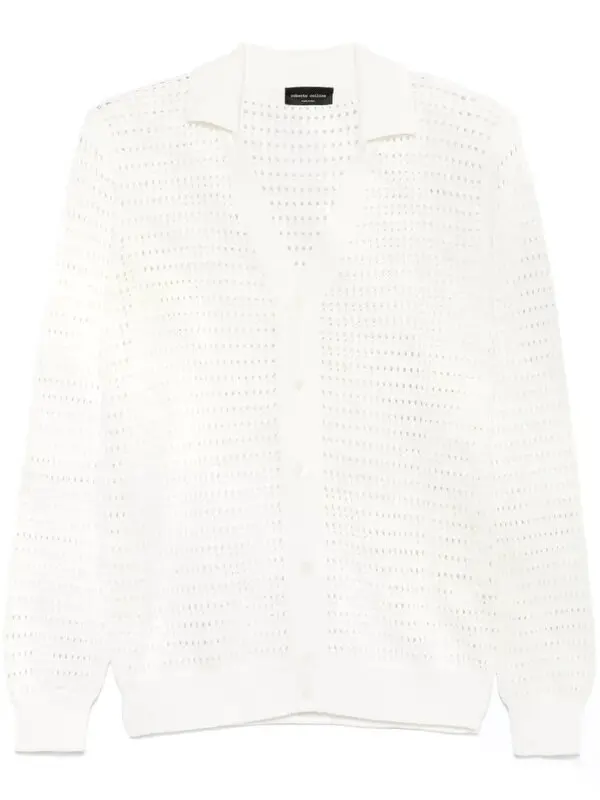 ROBERTO COLLINA Openwork Cardigan - White