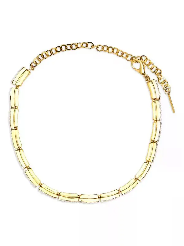 Alessandra Rich Crystal-embellished Choker Necklace - Gold