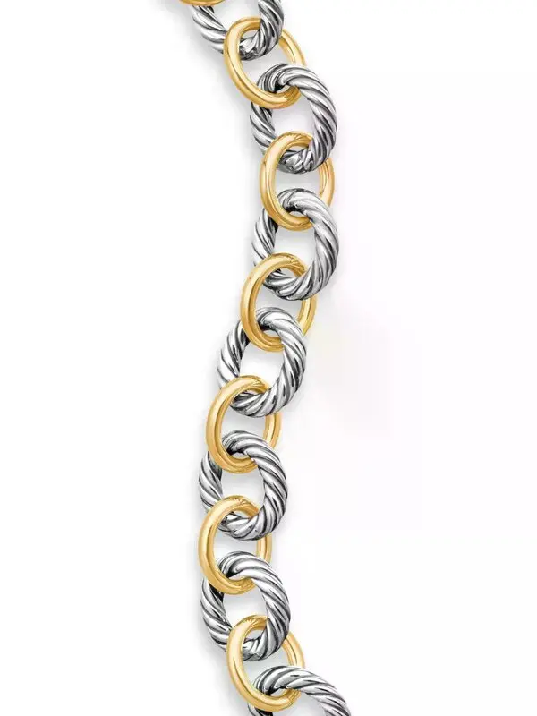 David Yurman 18k Yellow And Sterling Silver Oval Link Chain Bracelet - Gold
