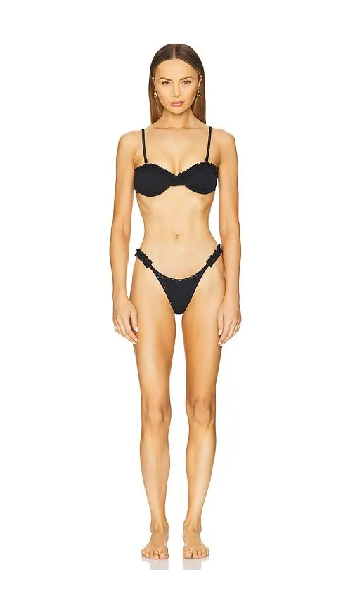 MORE TO COME Amelia Ruffle Bikini Bottom - Black