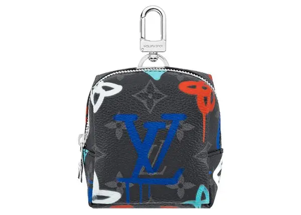 LOUIS VUITTON Squared Pouch Key Holder And Bag Charm - Lv Graffiti