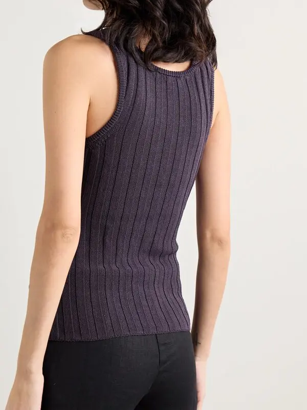 Acne Studios Distressed Ribbed Tank - Purple