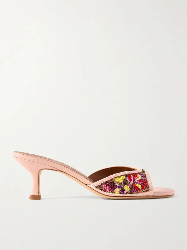 Staud Brigitte Embellished Satin Mules