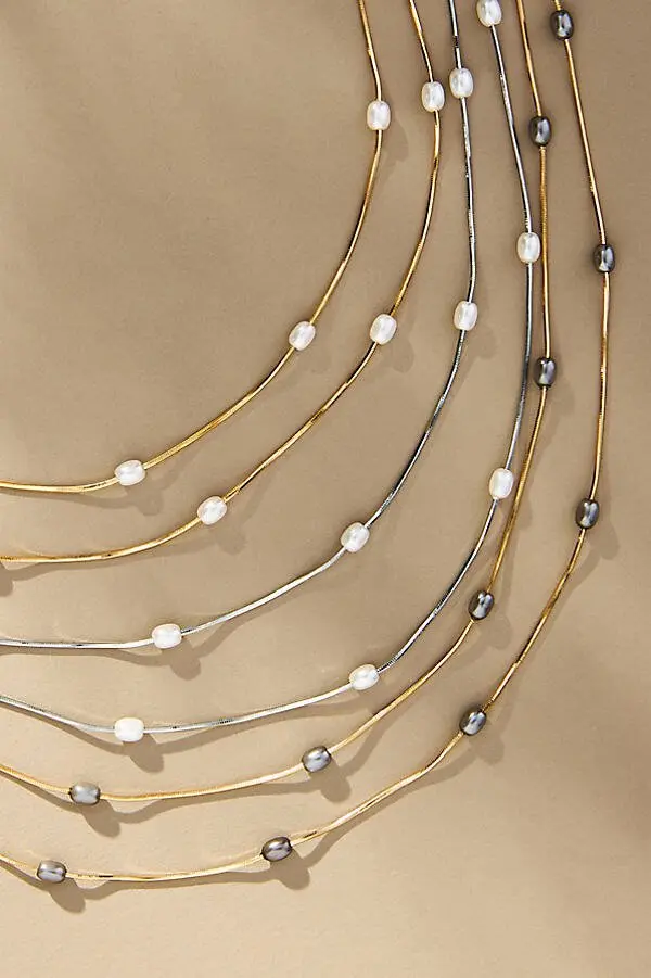 Anthropologie Daty Pearl Layered Necklace