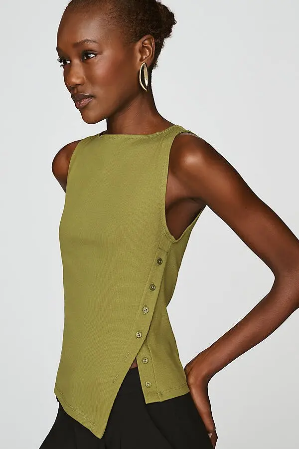 REFORMATION Hudson Sleeveless Knit Top - Kiwi