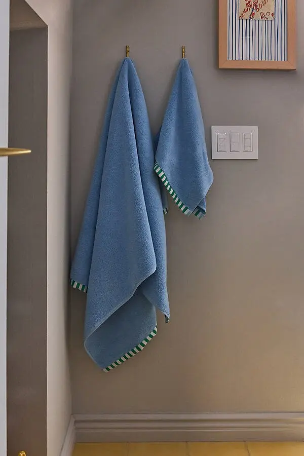 Anthropologie Sloane Portuguese Zero-twist Cotton Towel Collection - Blue