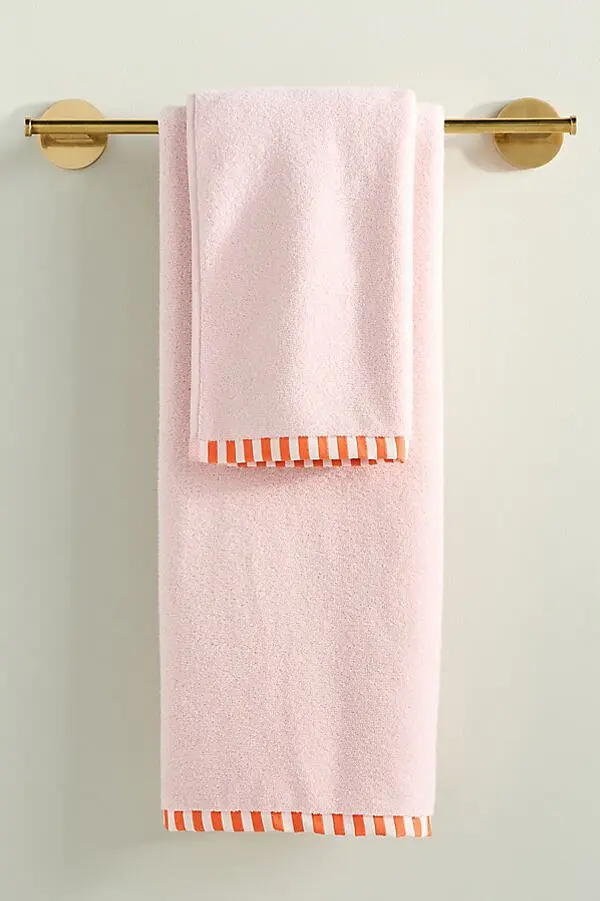 Anthropologie Sloane Portuguese Zero-twist Cotton Towel Collection - Blush