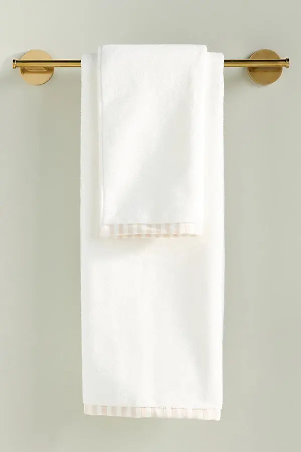 Anthropologie Sloane Portuguese Zero-twist Cotton Towel Collection - White
