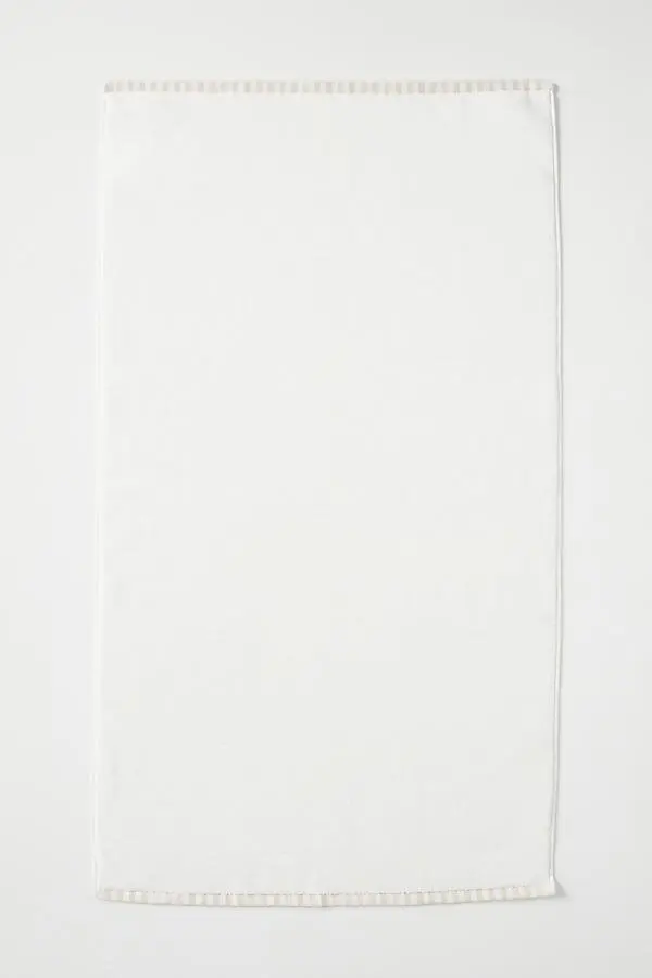 Anthropologie Sloane Stripe Trim Soft Cotton Towel Collection - White