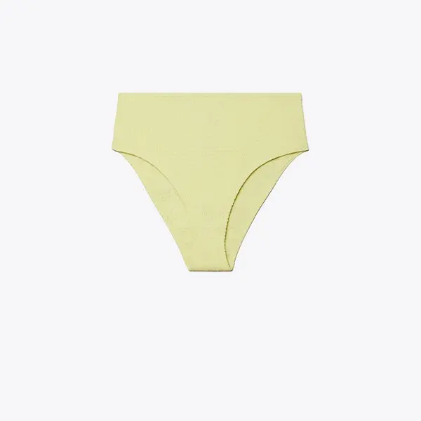 Tory Burch Smocked High-leg High-waisted Bikini Bottom - Lumen