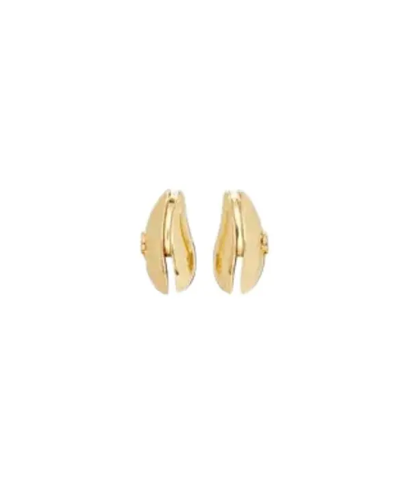 Tory Burch Small Pierced Stud Earrings - Light Brass
