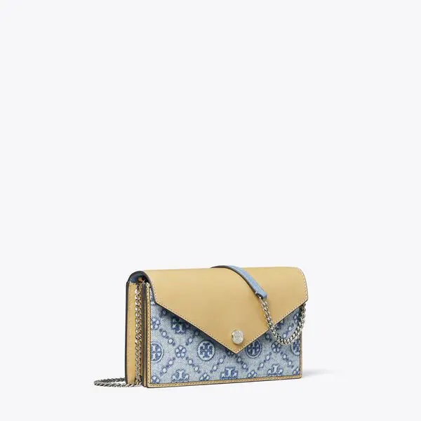 Tory Burch T Monogram Denim Envelope Crossbody