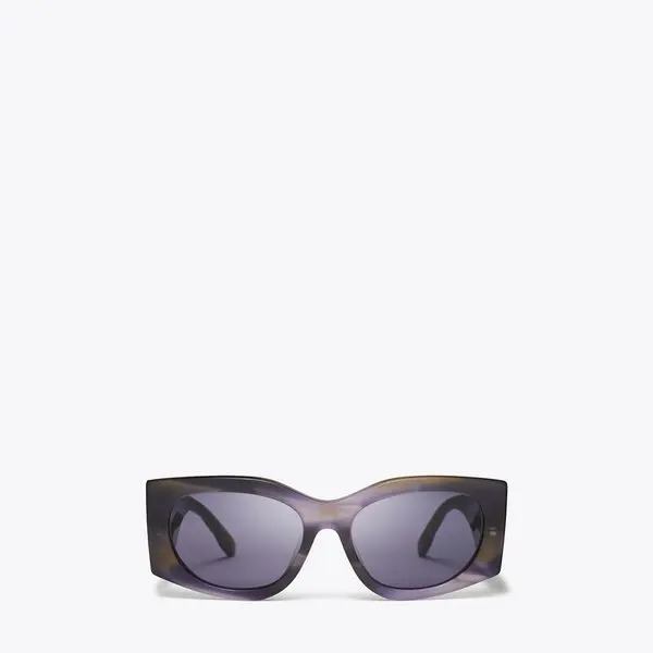 Tory Burch Kira Rectangle Sunglasses - Purple Striated/purple
