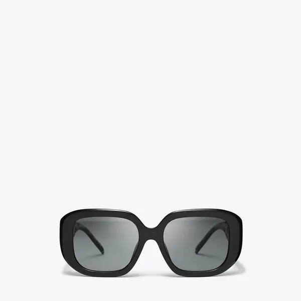 Tory Burch T Monogram Geometric Sunglasses - Black/grey Gradient