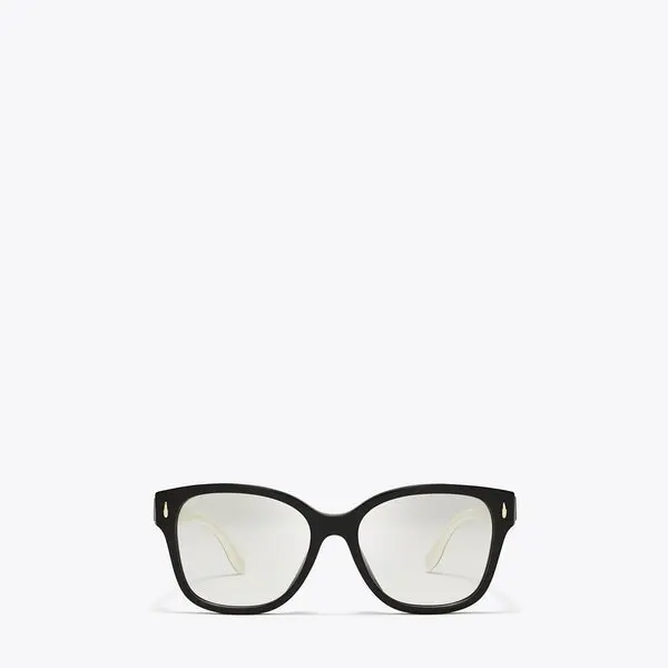 Tory Burch Miller Square Eyeglasses - Black/ivory