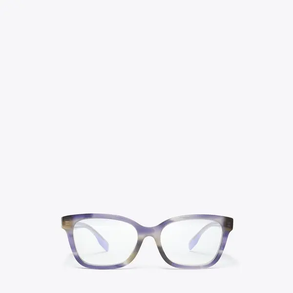 Tory Burch Miller Square Eyeglasses - Purple Striated/purple
