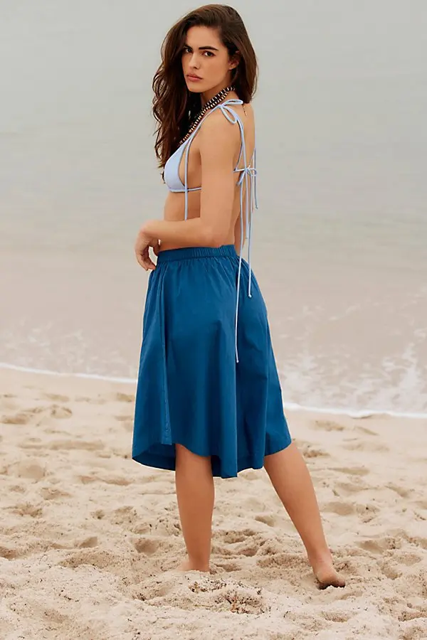 Free People Lucca Culotte Shorts - Deep Blue Sea