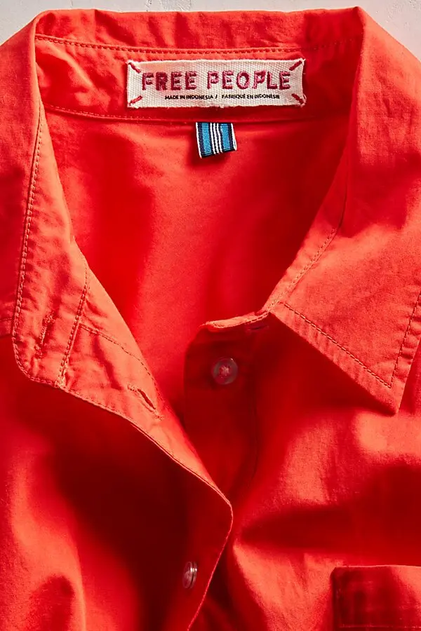 Free People Sabine Articulated Shirt - Tomato