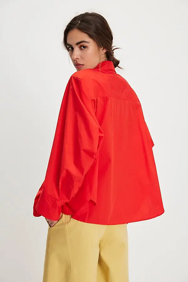 Free People Sabine Articulated Shirt - Tomato