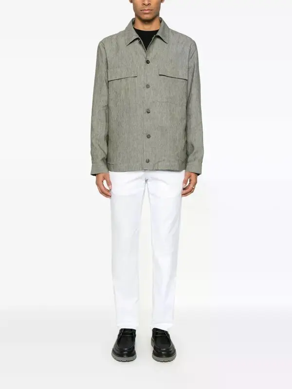 Peserico Mélange-effect Shirt Jacket - Grey