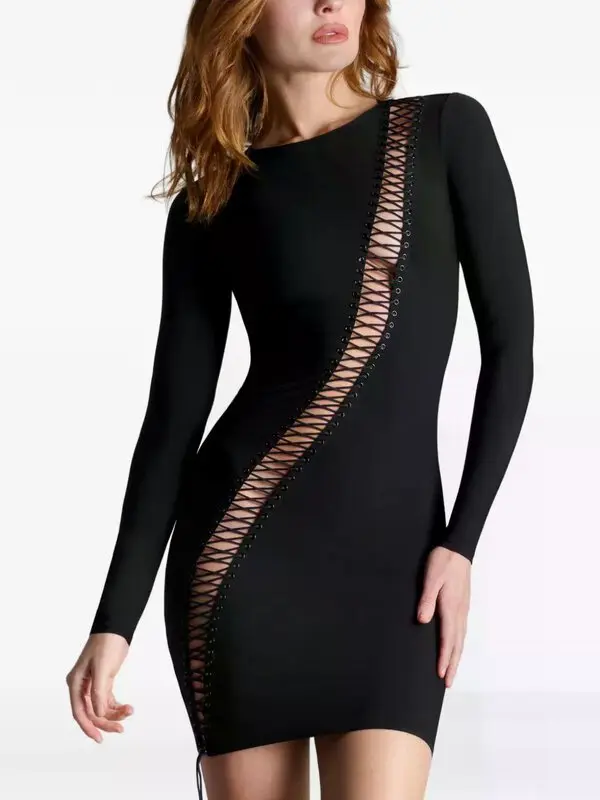 MAISON CLOSE Nuit Fauve Long-sleeve Mini Dress
