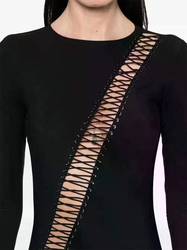MAISON CLOSE Nuit Fauve Long-sleeve Mini Dress