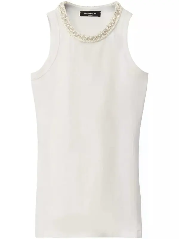 Fabiana Filippi Embroidered-neck Tank Top