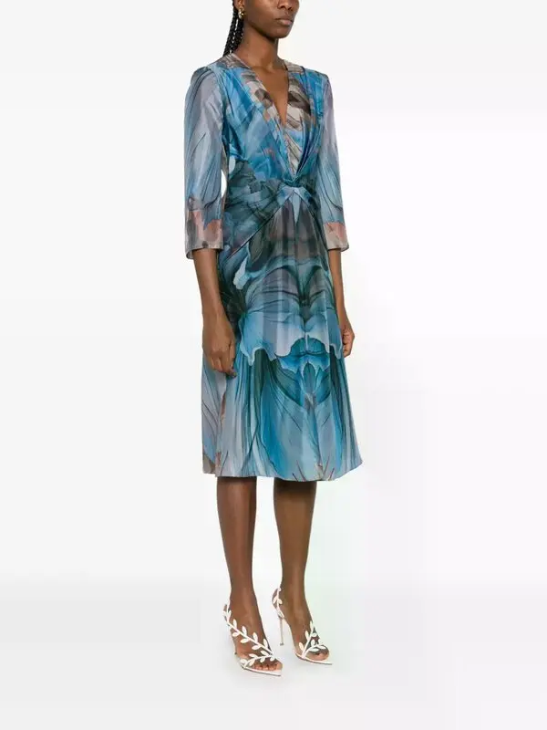 Alberta Ferretti Abstract-print Midi Dress
