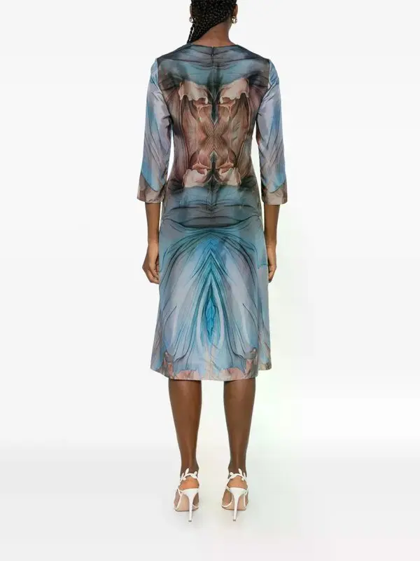 Alberta Ferretti Abstract-print Midi Dress