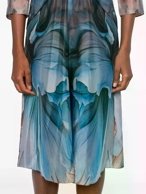 Alberta Ferretti Abstract-print Midi Dress