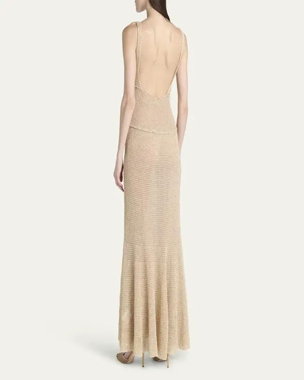 Giorgio Armani Metallic Backless Gown